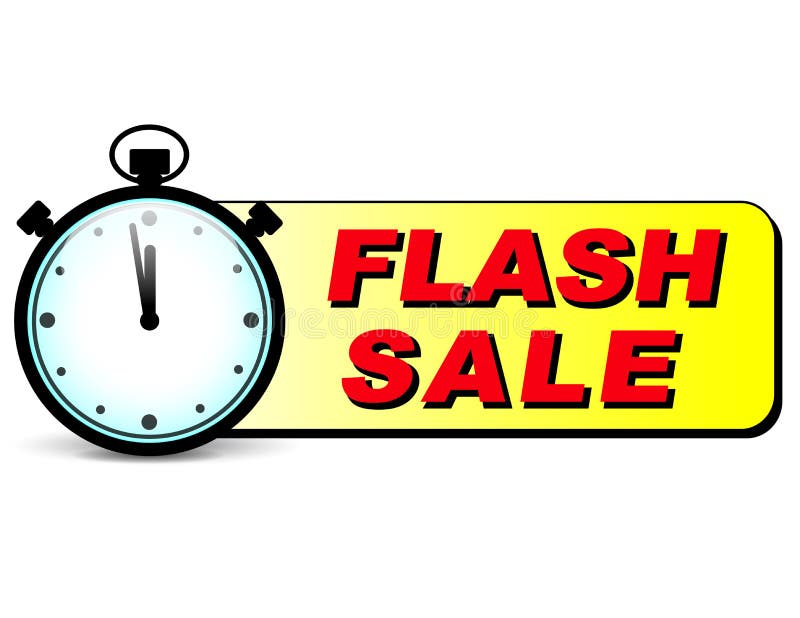 Flash Sale Text with Stopwatch Stock Vector - Illustration of timer ...