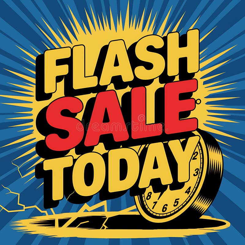 Flash Sale Today Announcement Bold Typography Design Stock Photo ...