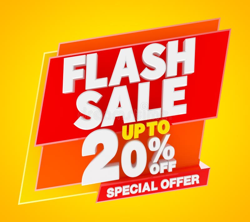 Flash Sale Up To 75 Off Special Offer Banner, 3d Rendering Stock ...
