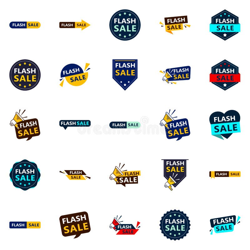 Flash Sale Vector Pack 25 High Impact Designs for Graphic Designers ...