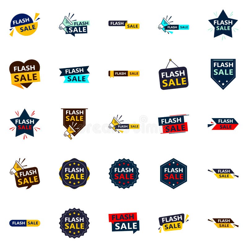 The Flash Sale Vector Pack 25 Impactful Designs for Graphic and Product ...