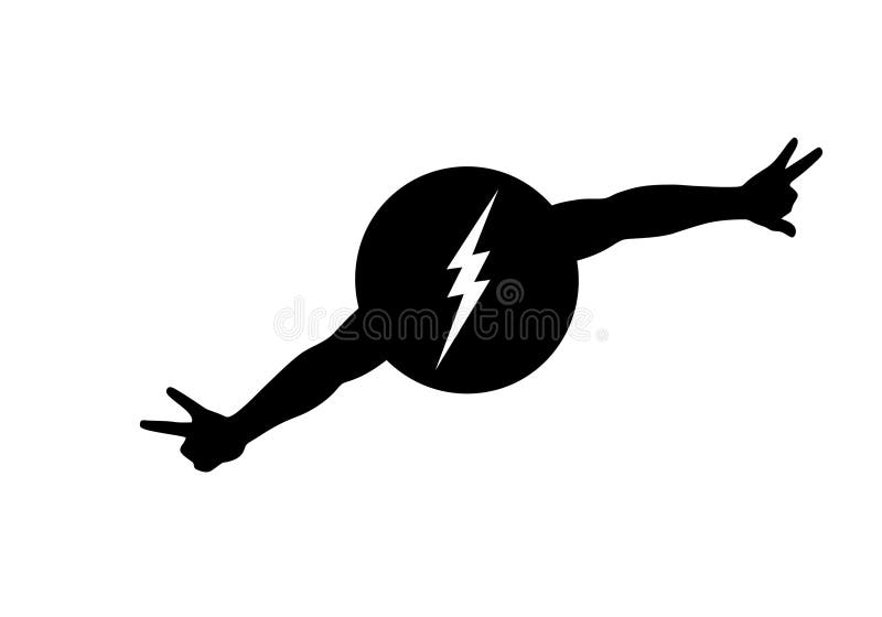 Flash silhouette stock vector. Illustration of danger - 376283287