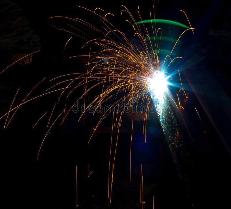 Flash and Sparks from Electric Welding Stock Photo - Image of ...