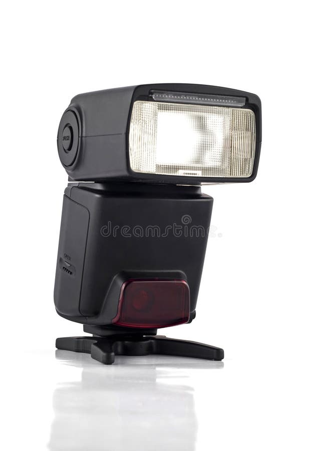 Flash on Stand for Digital Camera Isolated Stock Photo - Image of flash ...