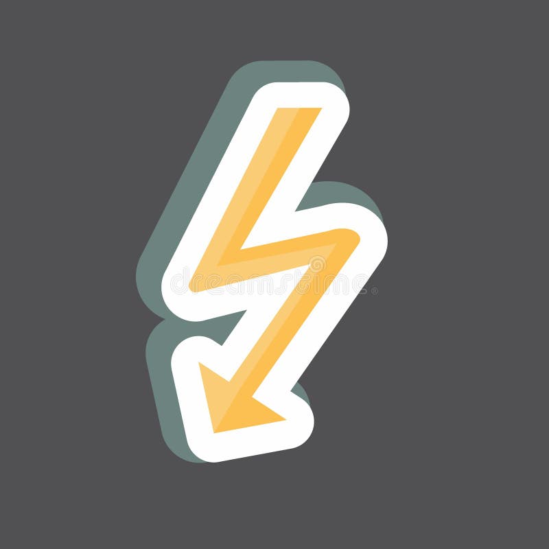 Flash Sticker in Trendy Isolated on Black Background Stock Illustration ...
