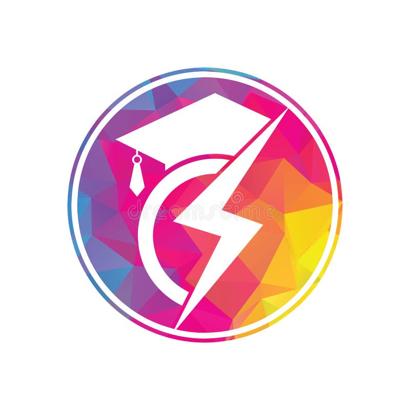 Flash Student Vector Logo Template. Stock Vector - Illustration of ...
