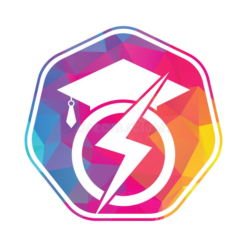 Flash Student Vector Logo Template. Stock Vector - Illustration of ...