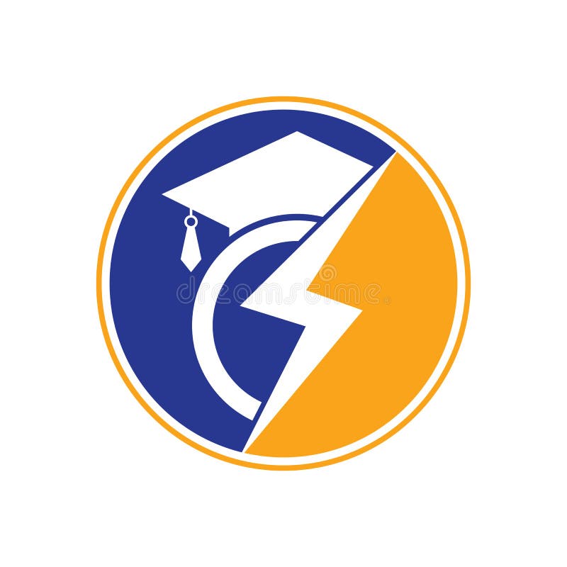 Flash Student Vector Logo Template. Stock Vector - Illustration of ...