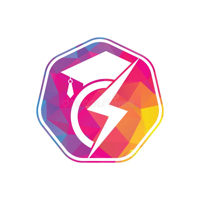 Flash Student Vector Logo Template. Stock Vector - Illustration of ...