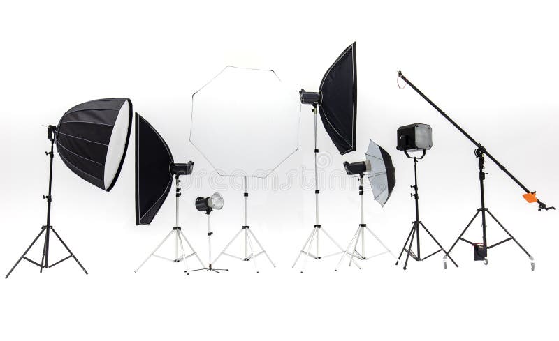 Flash Studios of Various Sizes and Accessories are Placed Together on ...