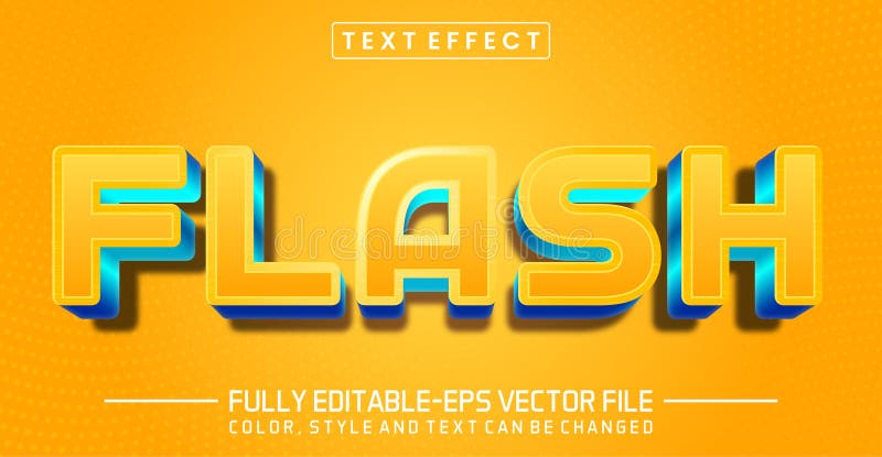 Flash Text Editable Style Effect Stock Vector - Illustration of symbol ...