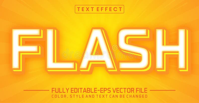 Flash Text Editable Style Effect Stock Vector - Illustration of special ...