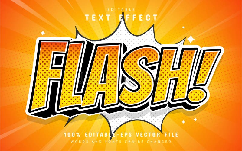 Flash Text Effect Comic Style Stock Vector - Illustration of collection ...