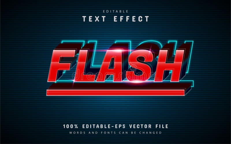 Flash Text Effect with Red Gradient Stock Vector - Illustration of ...