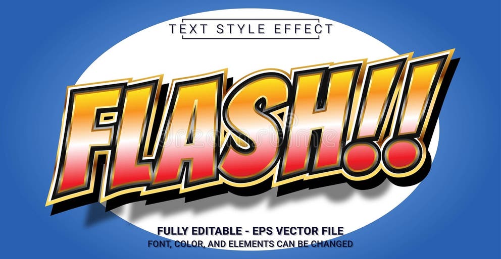 Flash Text Style Effect. Editable Graphic Text Template Stock Vector ...
