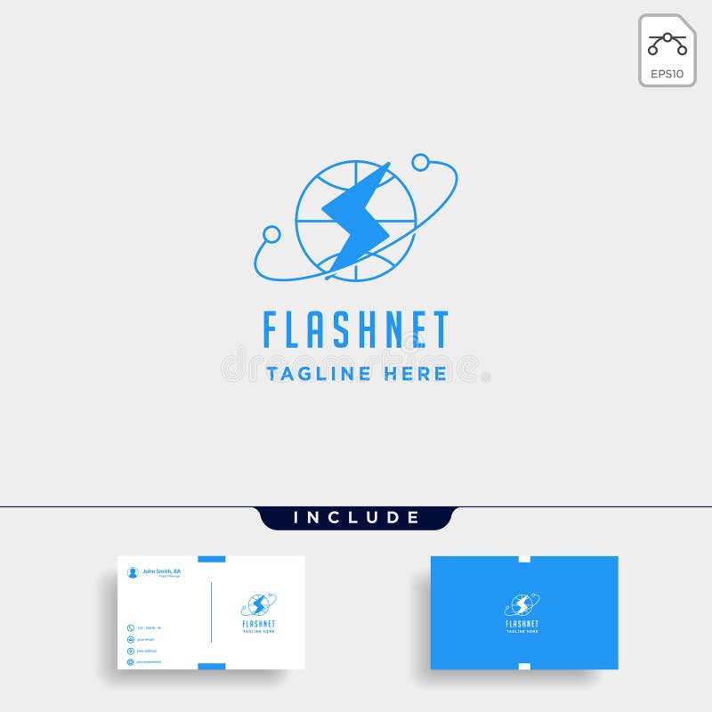 Flash Thunder Internet Logo Design Vector Power Connection Symbol Sign ...