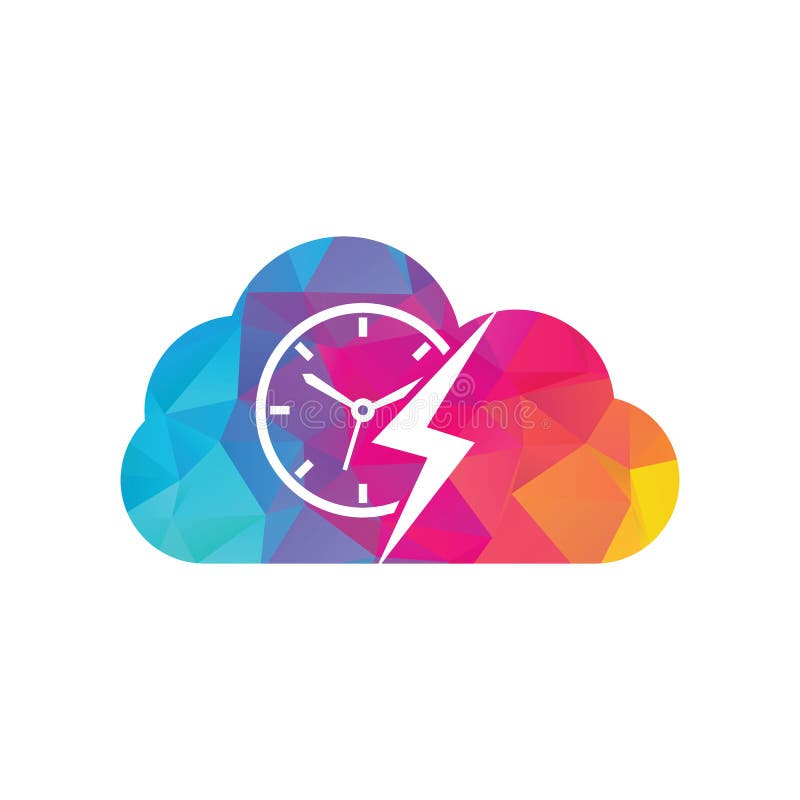 Flash Time Cloud Shape Concept Vector Logo Design. Stock Vector ...