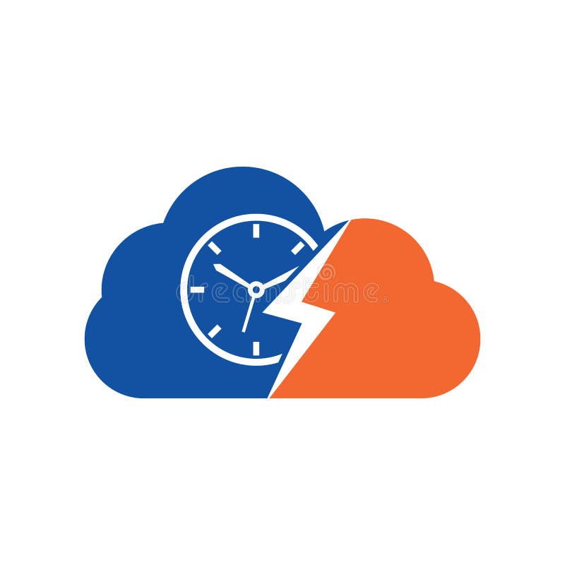 Flash Time Cloud Shape Concept Vector Logo Design. Stock Vector ...