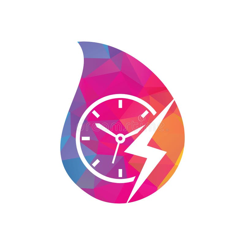 Flash Time Drop Shape Concept Vector Logo Design. Stock Illustration ...