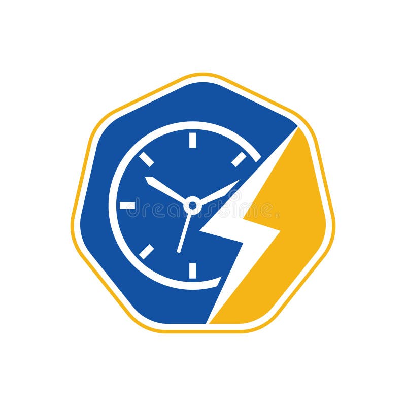 Flash Time Vector Logo Design. Stock Vector - Illustration of ...