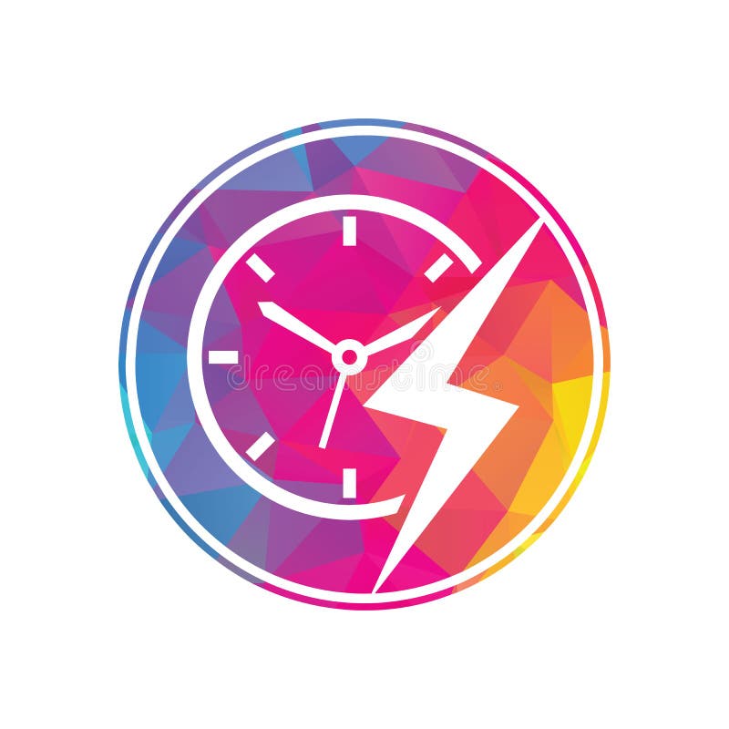 Flash Time Vector Logo Design. Stock Vector - Illustration of powerful ...