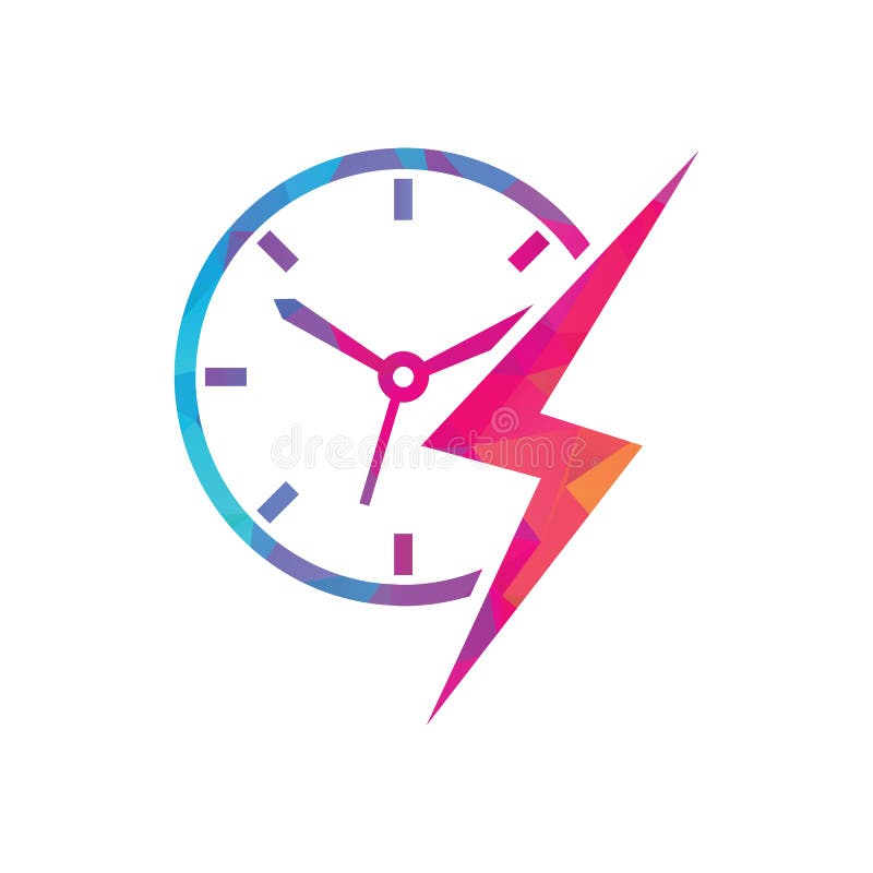 Flash Time Vector Logo Design. Stock Vector - Illustration of time ...