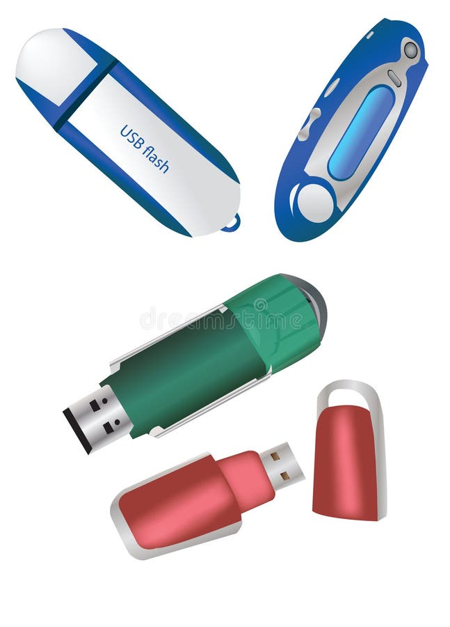 Flash USB collection stock vector. Illustration of connect - 7086985