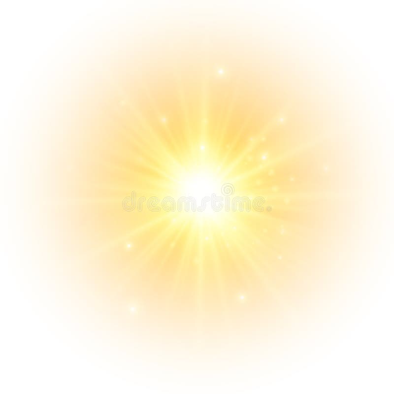 Flash Yellow Sun, Star Flashed with Sparkles. Stock Vector ...