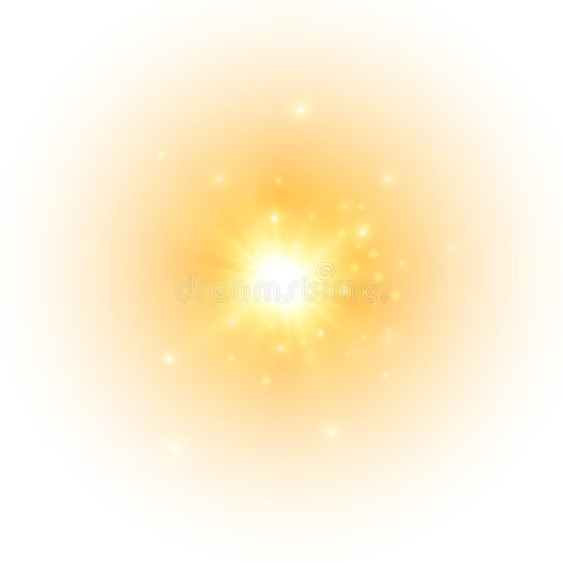 Flash Yellow Sun, Star Flashed with Sparkles. Stock Vector ...