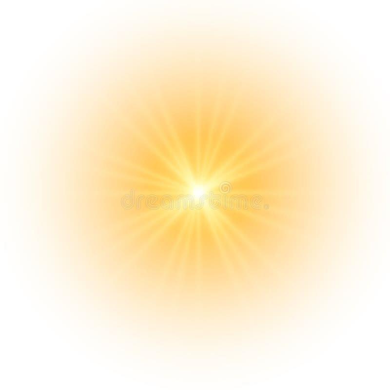 Flash Yellow Sun, Star Flashed with Sparkles. Stock Vector ...