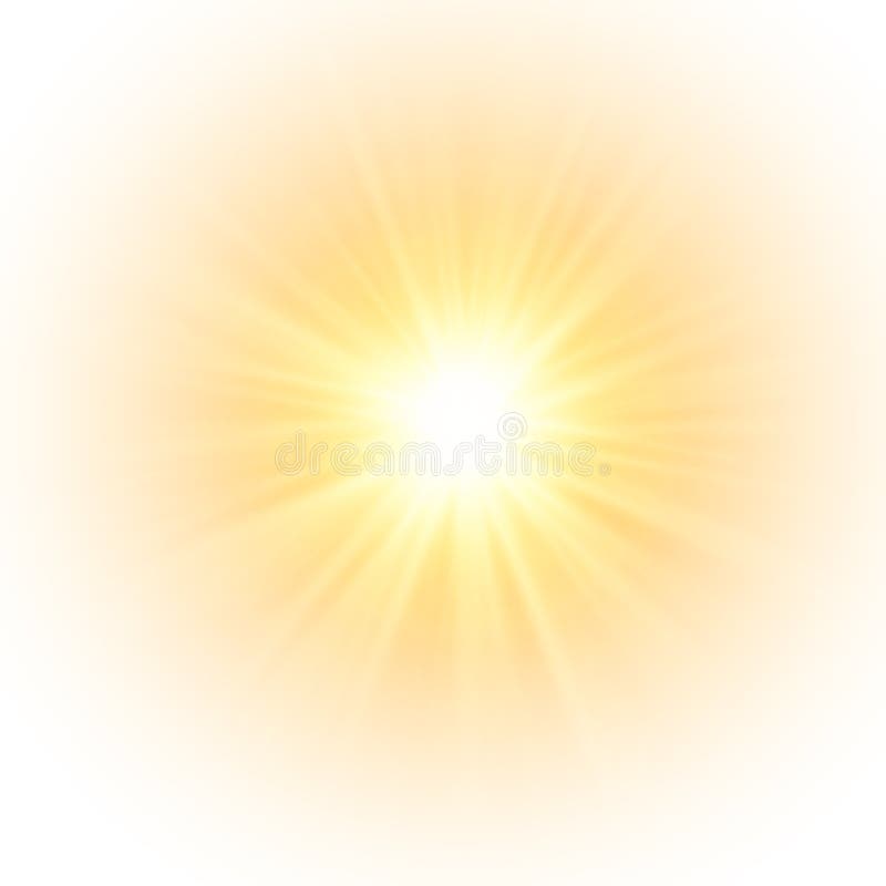 Flash Yellow Sun, Star Flashed with Sparkles. Stock Vector ...