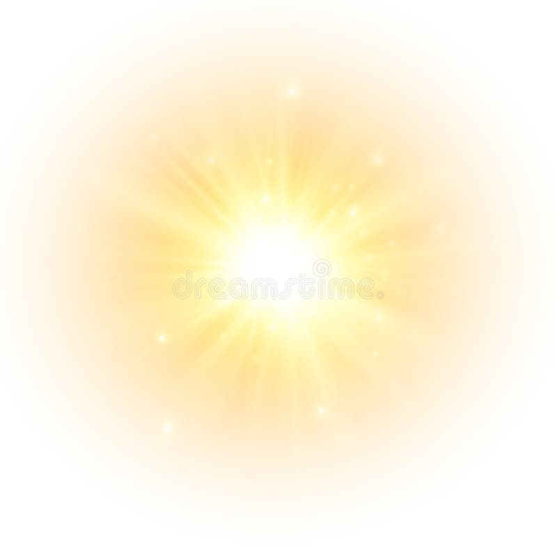 Flash Yellow Sun, Star Flashed with Sparkles. Stock Vector ...