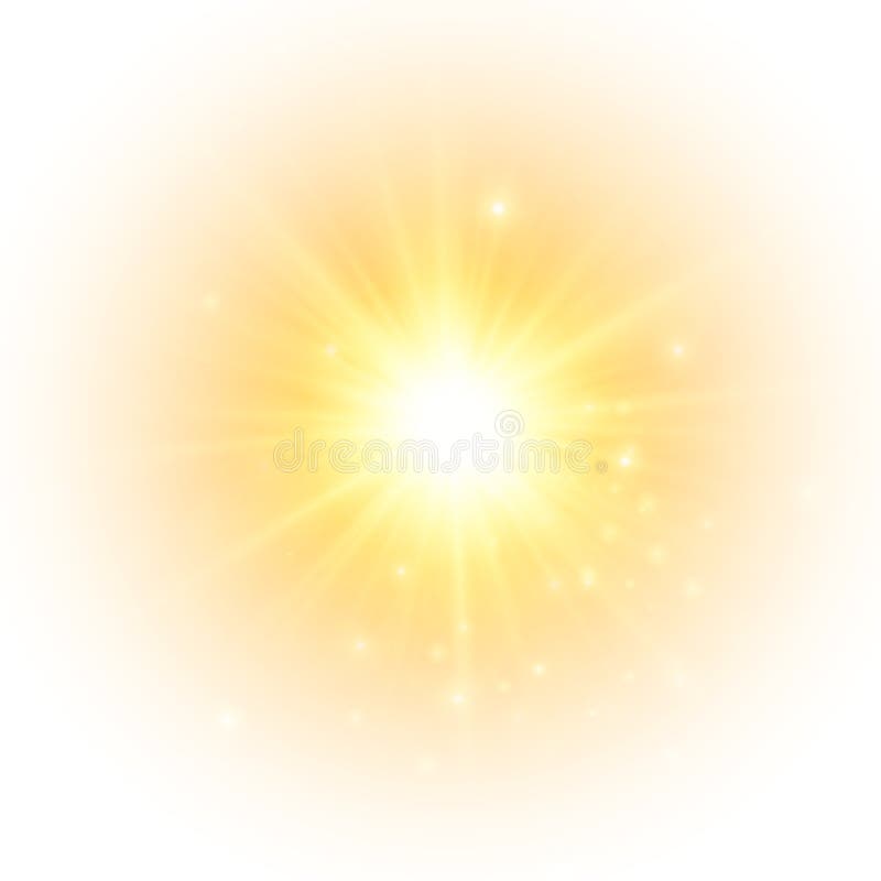 Flash Yellow Sun, Star Flashed with Sparkles. Stock Vector ...