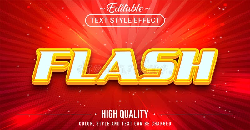 Flash Yellow Text Effect - Editable Text Effect Stock Vector ...