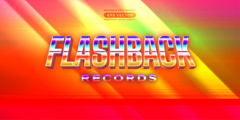 Flashback Retro Editable Text Effect Style with Vibrant Theme Concept ...