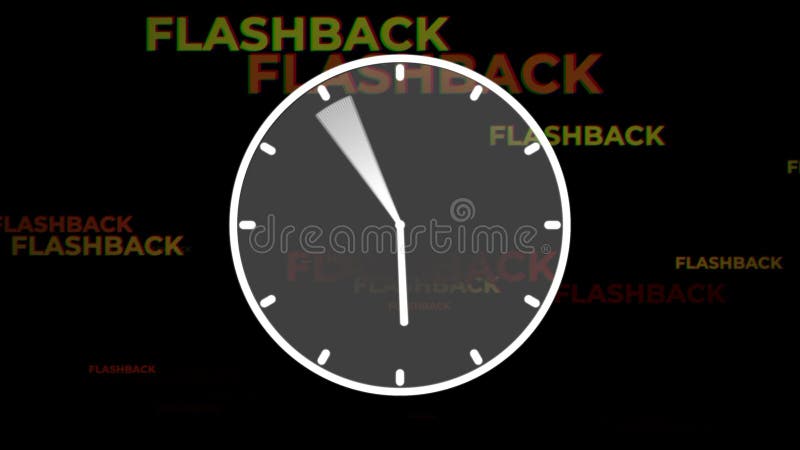 Flashback Sign Behind the Clock with Hands Rotating Backward. Graphic ...