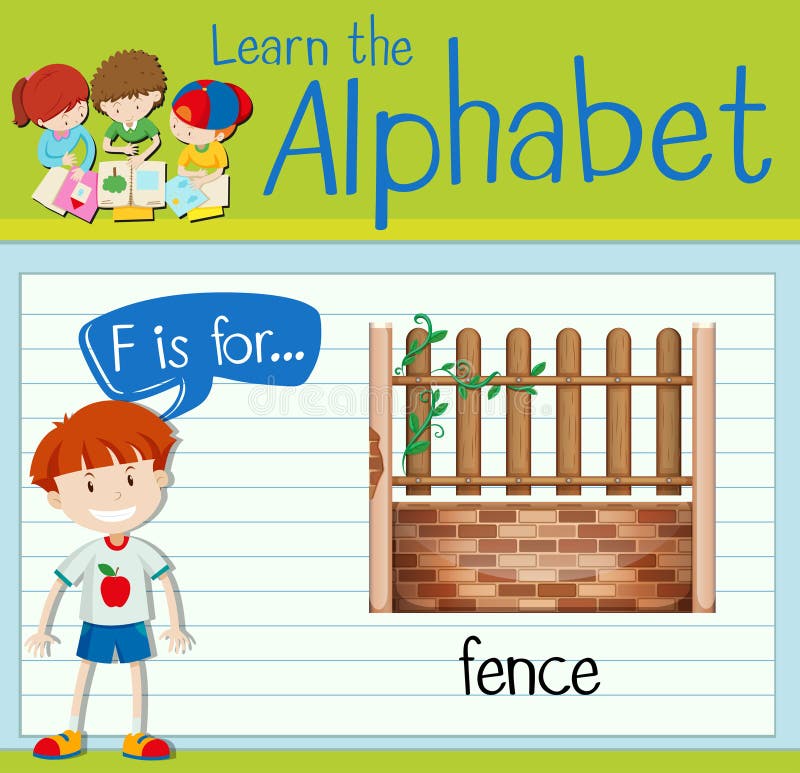 Flashcard Alphabet F is for Fence Stock Vector - Illustration of ...