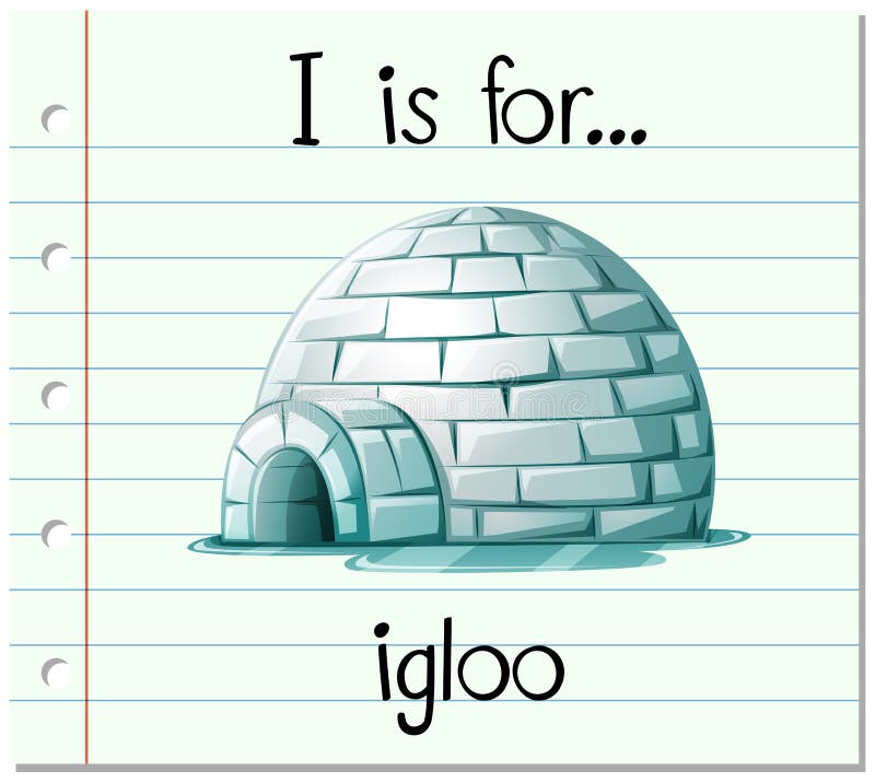 Flashcard Alphabet I is for Igloo Stock Vector - Illustration of ...
