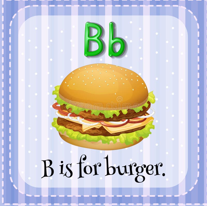 Hamburger flashcard vektor abbildung. Illustration von lehren - 46451840