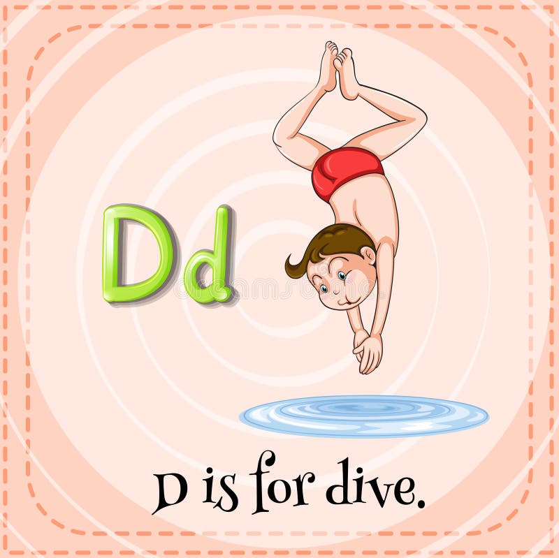 Letter D Cartoon Diver Stock Illustrations – 5 Letter D Cartoon Diver ...