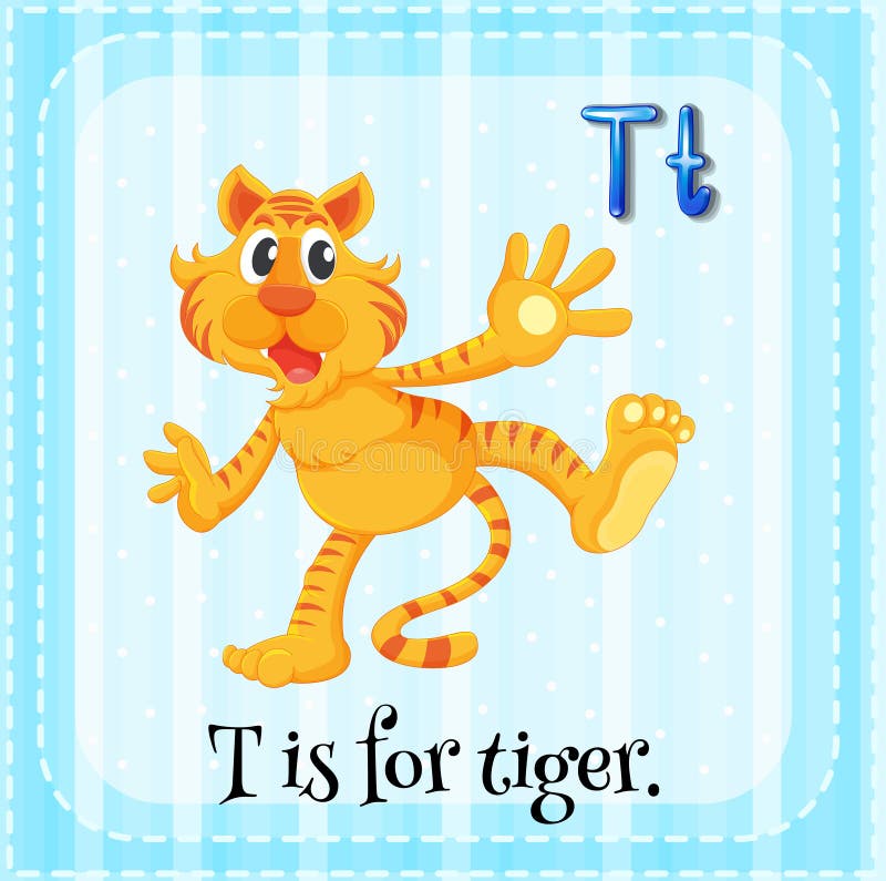 Flashcard della lettera T illustrazione vettoriale. Illustrazione di ...
