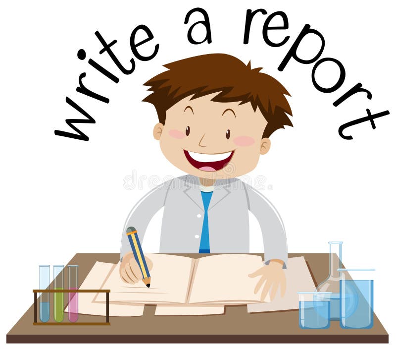Write a report flashcard stock vector. Illustration of flat - 113945849