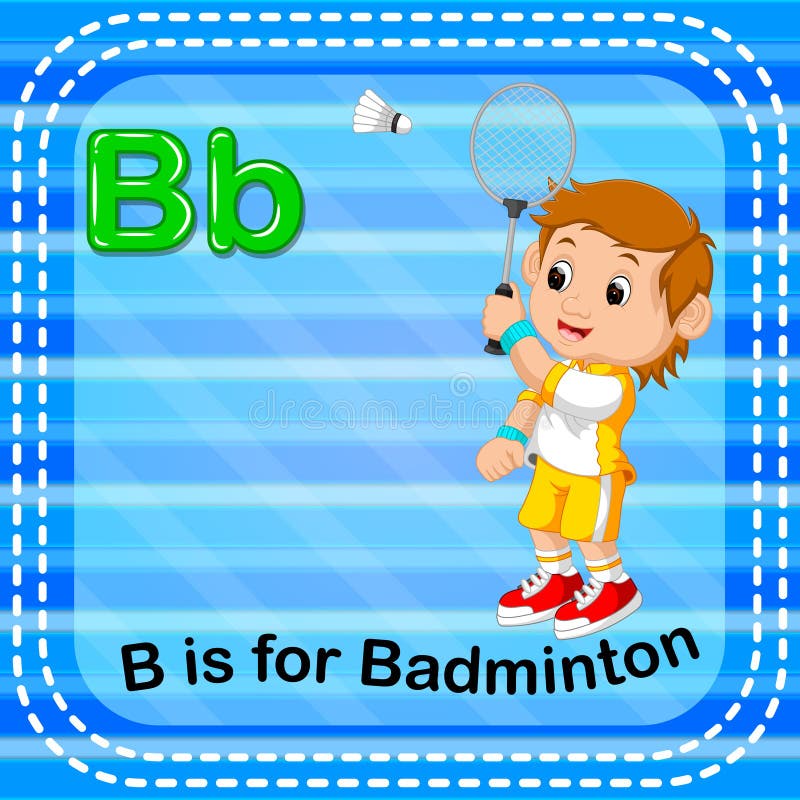 Flashcard Letter B is for Badminton Stock Vector - Illustration of ...
