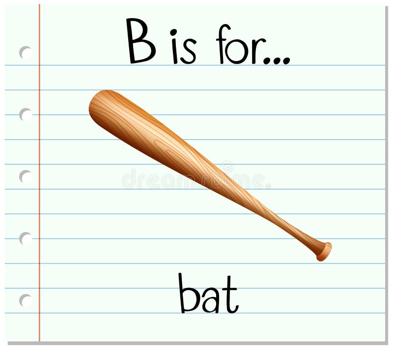 Flashcard Letter B is for Bat Stock Vector - Illustration of equipment ...