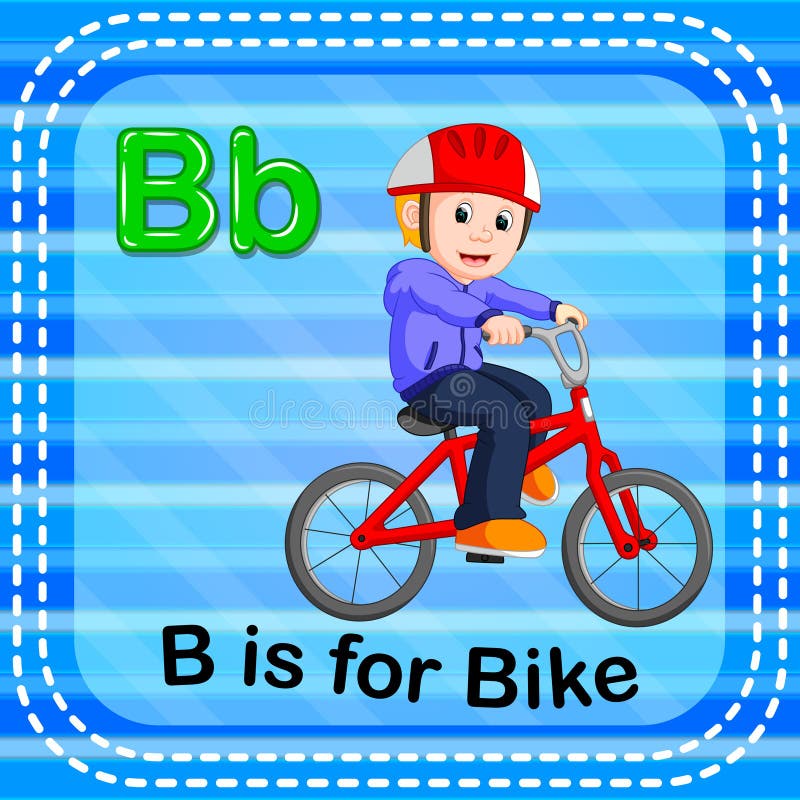 Flashcard Letter B is for Bike Stock Vector - Illustration of alphabet ...