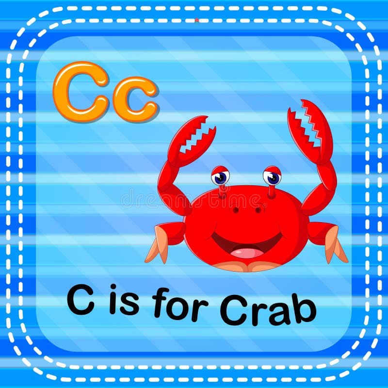 Flashcard Letter C is for Crab Stock Vector - Illustration of alphabet ...
