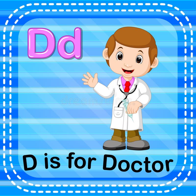 Flashcard Letter D is for Doctor Stock Vector - Illustration of letter ...
