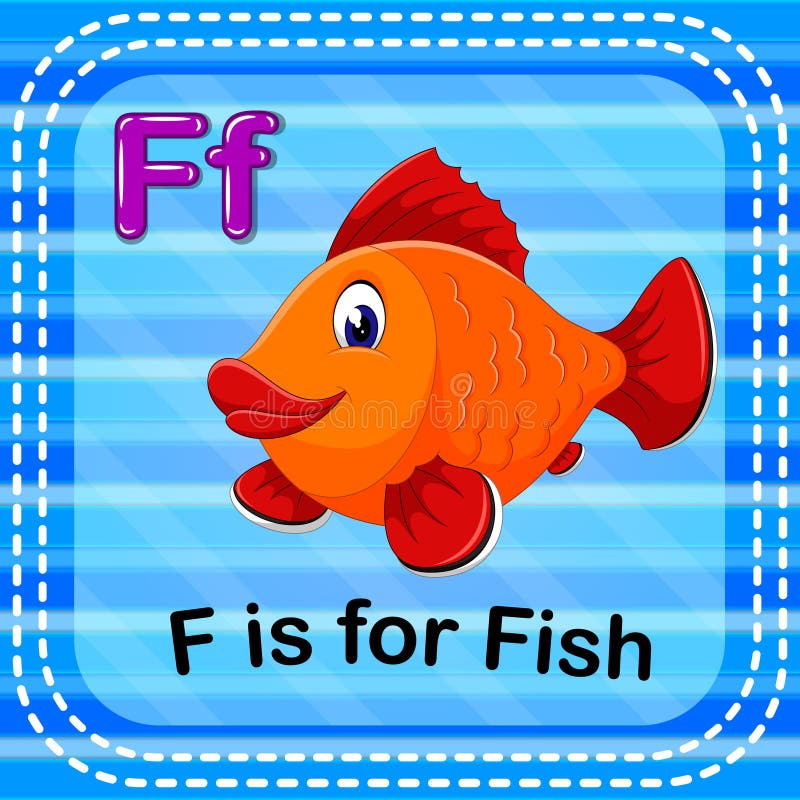 Flashcard Letter F is for Fish Stock Vector - Illustration of education ...