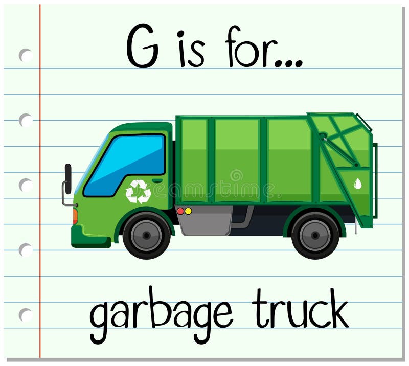 Flashcard Letter G is for Garbage Truck Stock Vector - Illustration of ...