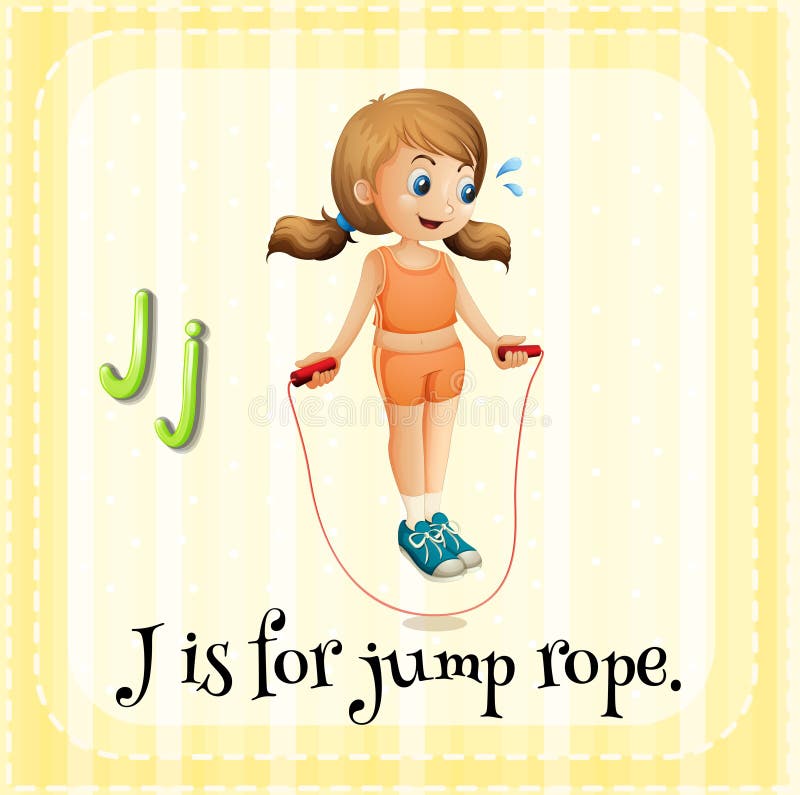 Flashcard Letter J is for Jump Rope Stock Vector - Illustration of ...